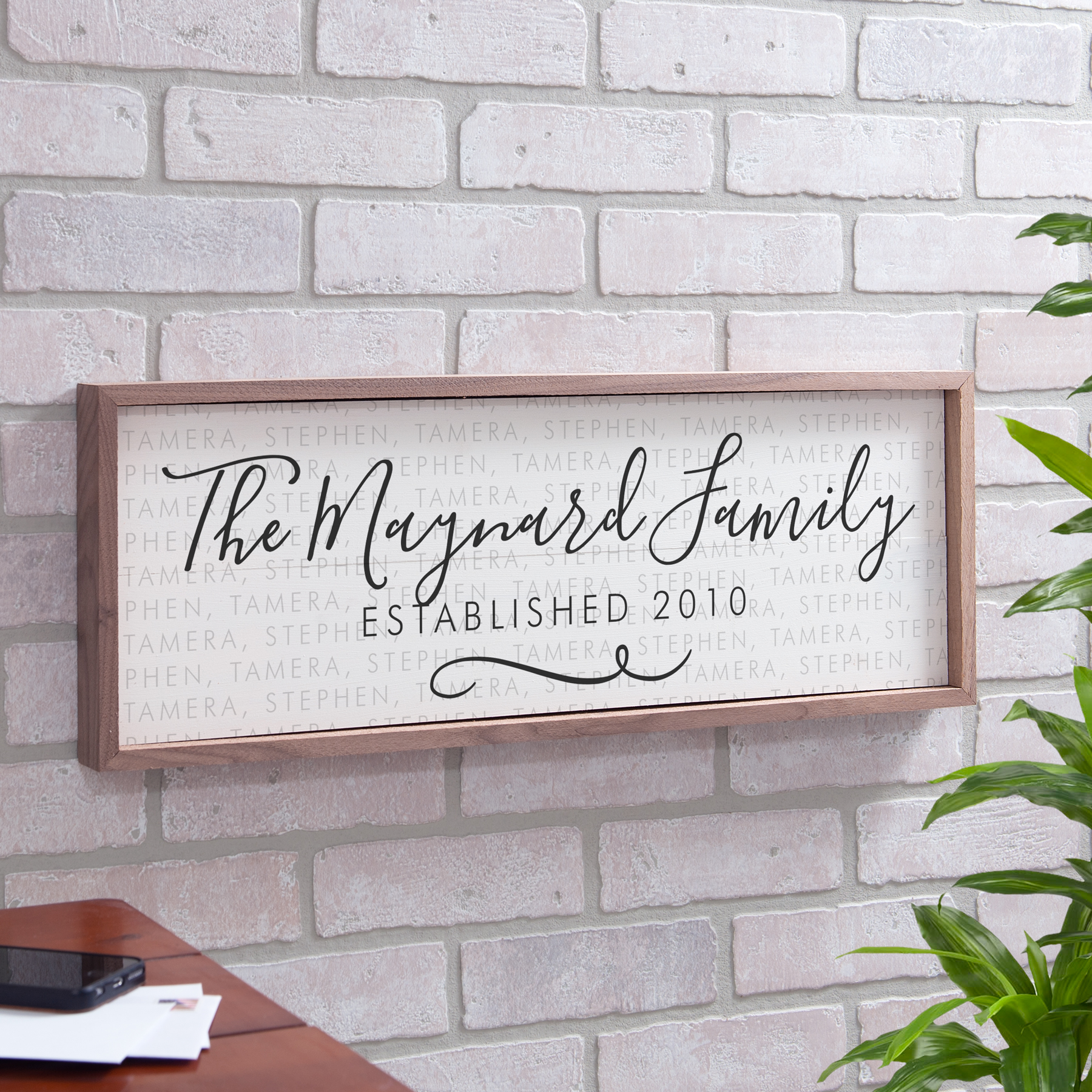 Personalized Family Established Framed Wall Sign | GiftsForYouNow