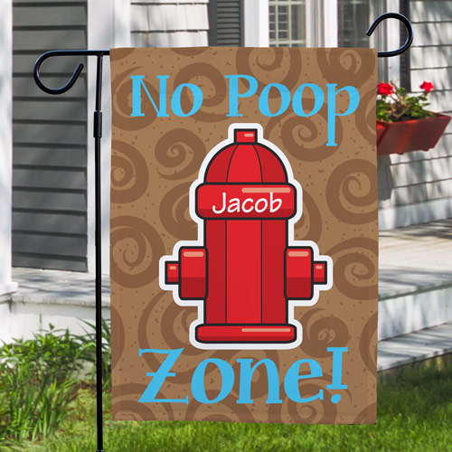 No Poop Zone Garden Flag | GiftsForYouNow