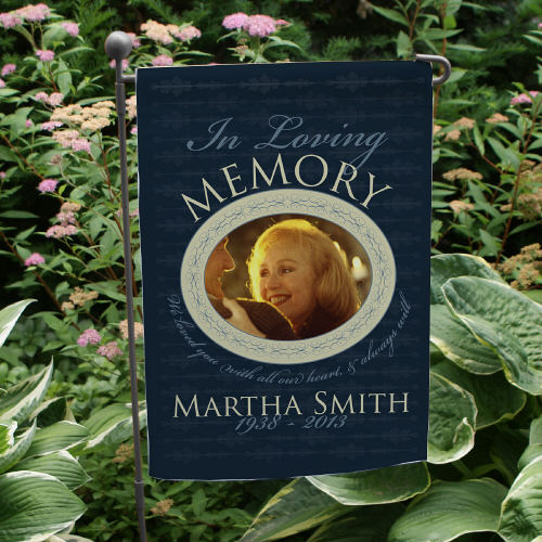 In Loving Memory Photo Memorial Garden Flag | GiftsForYouNow