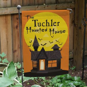 Halloween Garden Flag | Haunted House Personalized Flag