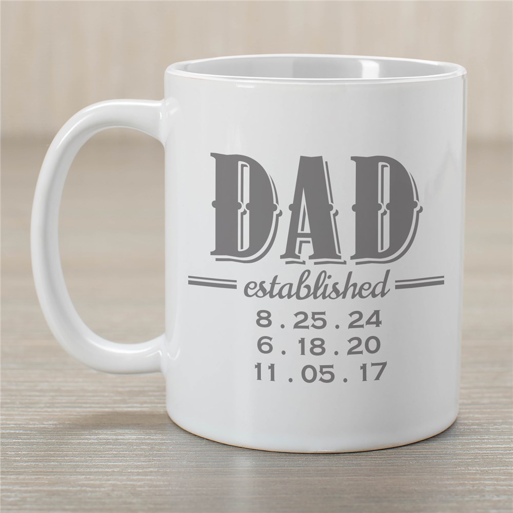 Personalized Dad Established Ceramic Mug | GiftsForYouNow