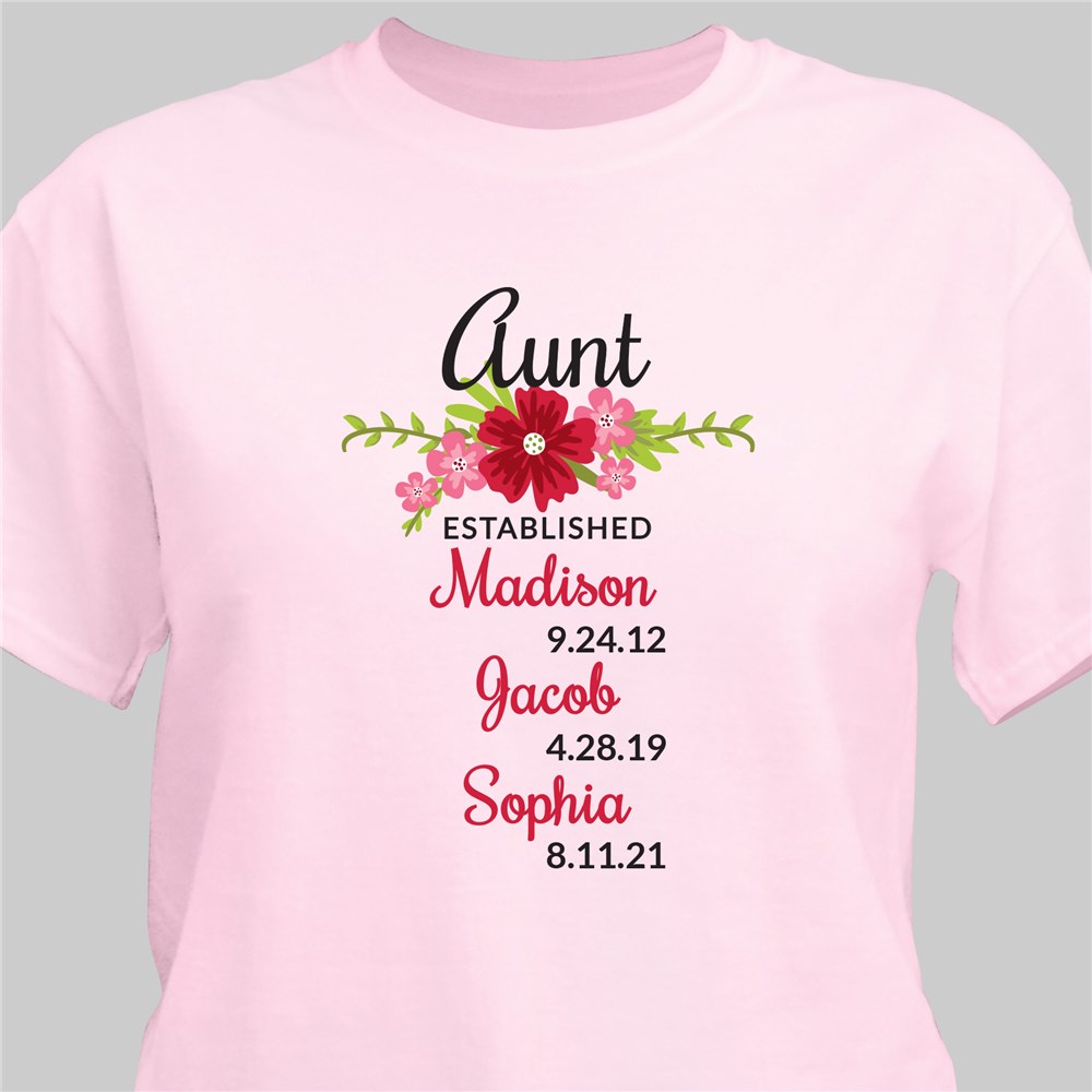 Personalized Established T-Shirt with Kids' Names | GiftsForYouNow