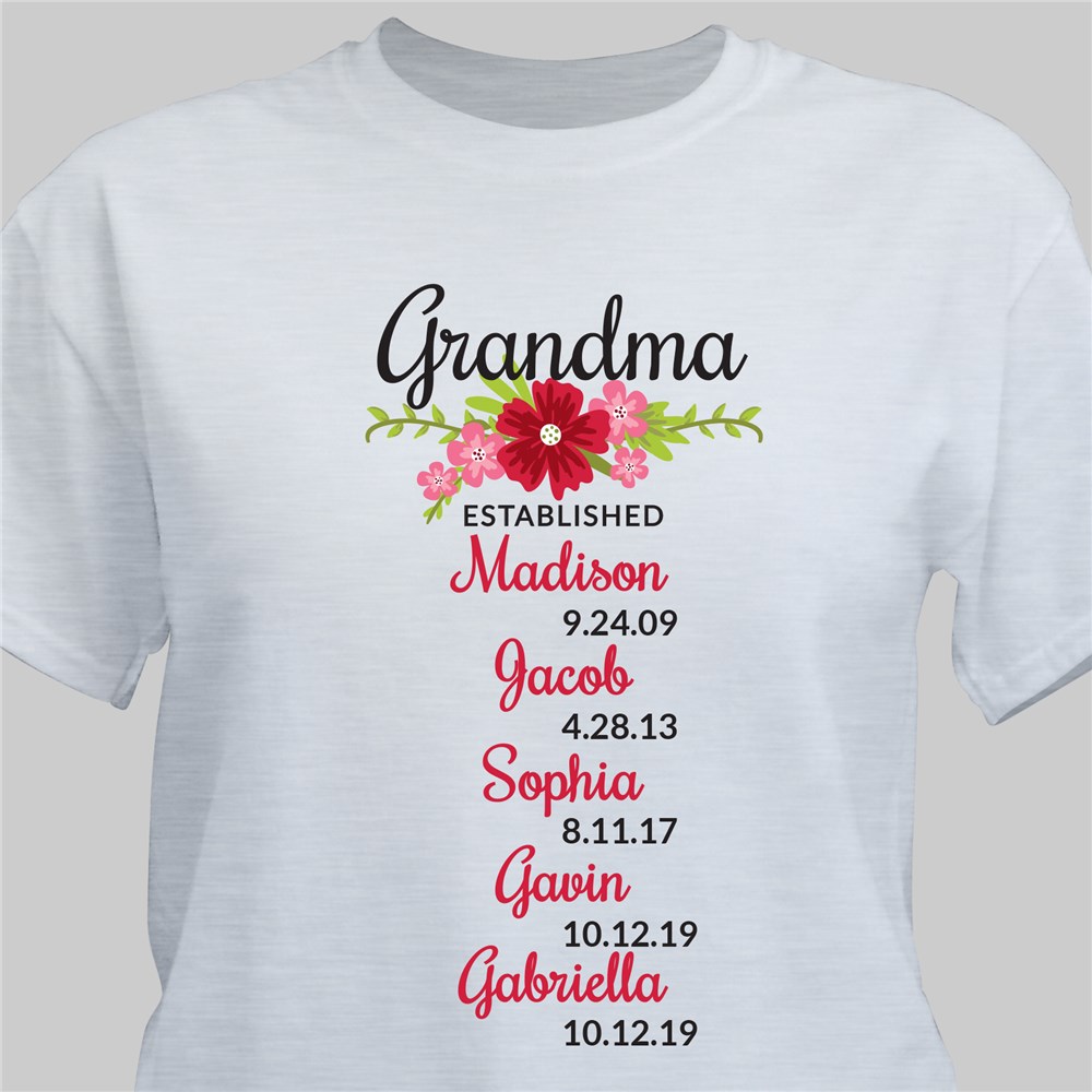 Personalized Established T-Shirt with Kids' Names | GiftsForYouNow