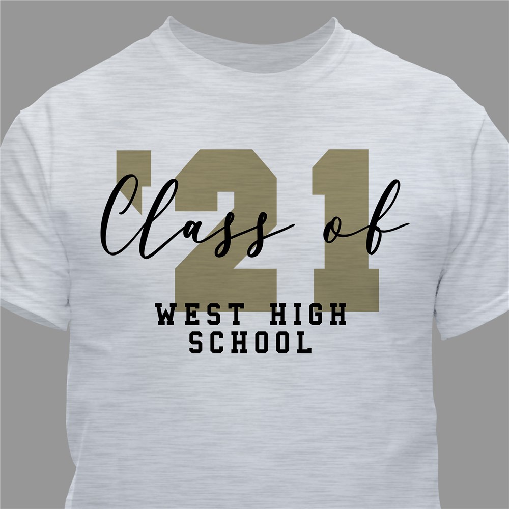 Personalized Class of T-Shirt with Graduation Year