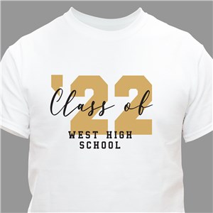 Personalized Class of T-Shirt with Graduation Year