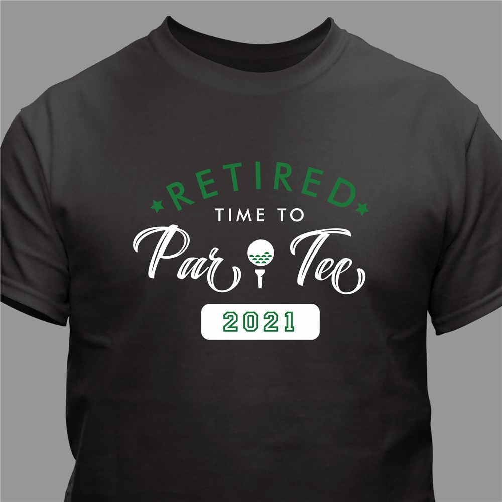 Personalized Retired Time to Par-Tee Golf-Themed T-Shirt