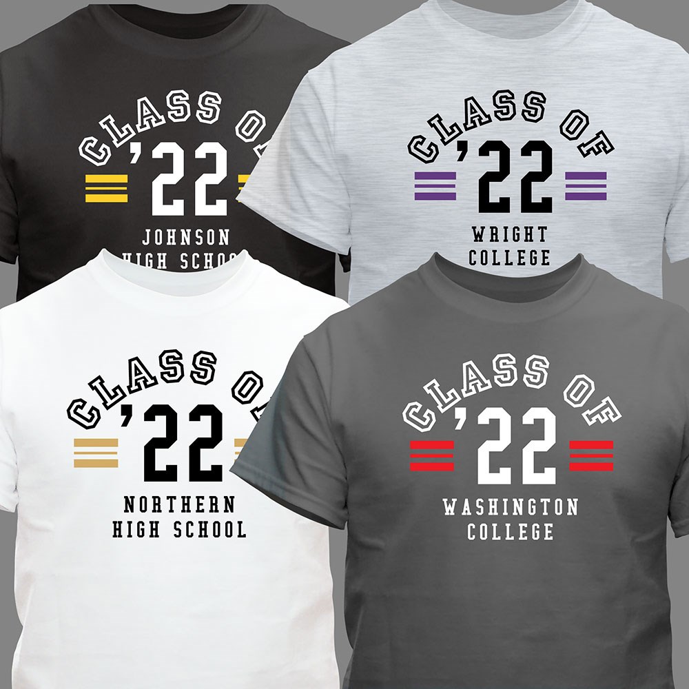 Personalized Class of Graduation T-Shirt with School Name