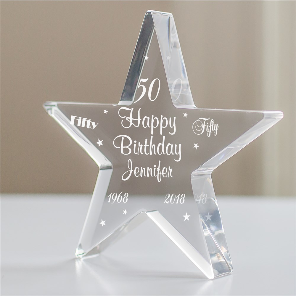 Engraved 50th Birthday Star | GiftsForYouNow.com