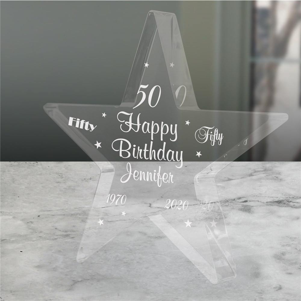 Engraved 50th Birthday Star | GiftsForYouNow.com