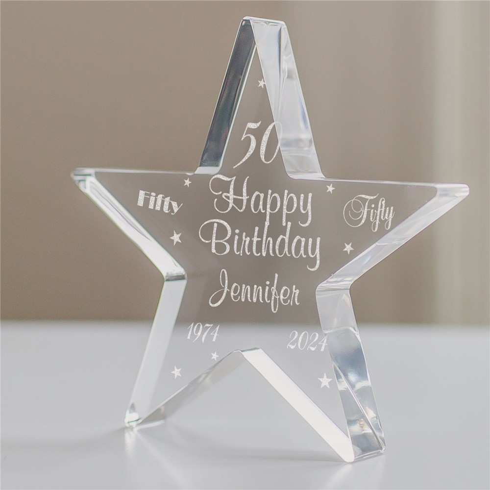 Engraved 50th Birthday Star | GiftsForYouNow.com
