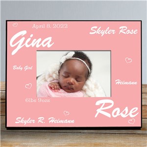 Personalized New Baby Girl Frame | GiftsForYouNow