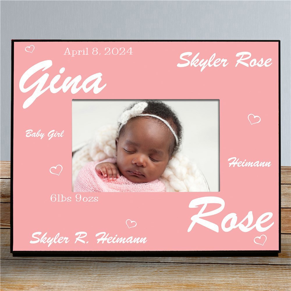 Personalized New Baby Girl Frame | GiftsForYouNow