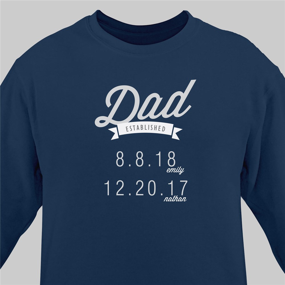 Personalized Dad Established Sweatshirt | GiftsForYouNow