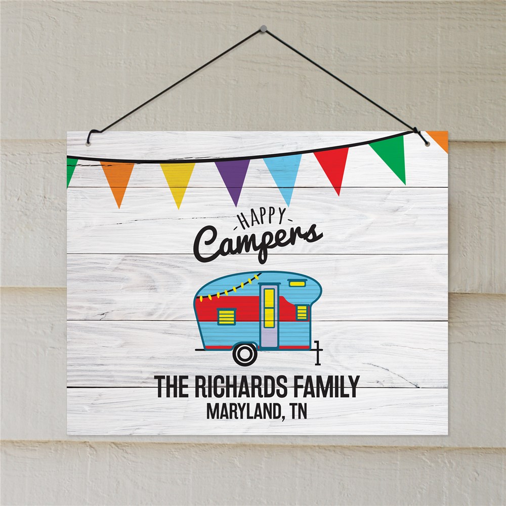 Happy Camper Personalized Wall Sign | GiftsForYouNow