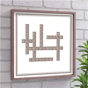 Personalized Framed Crossword Wall Sign | GiftsForYouNow
