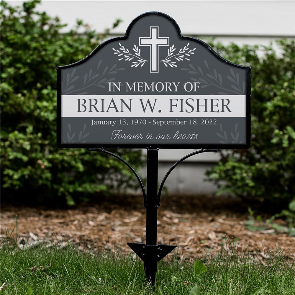 Personalized Cross In Memory of Magnetic Sign Set