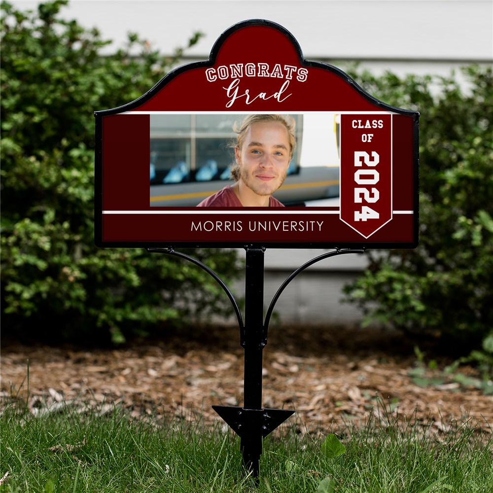 Personalized Congrats Grad Magnetic Yard Sign Set with Photo