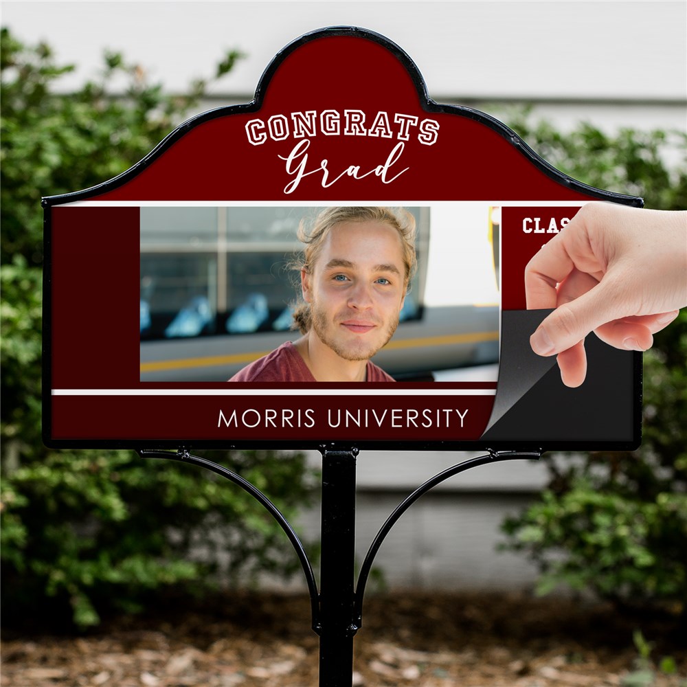 Personalized Congrats Grad Magnetic Yard Sign Set with Photo