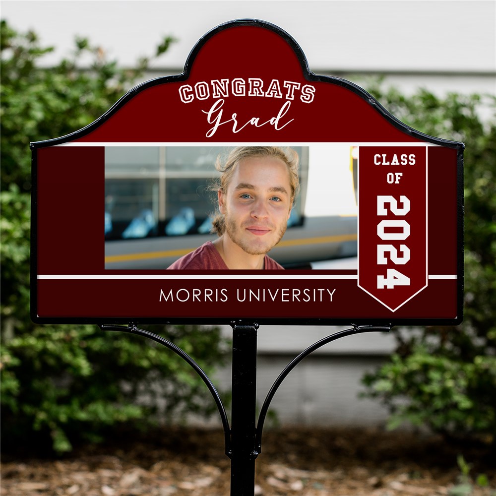Personalized Congrats Grad Magnetic Yard Sign Set with Photo