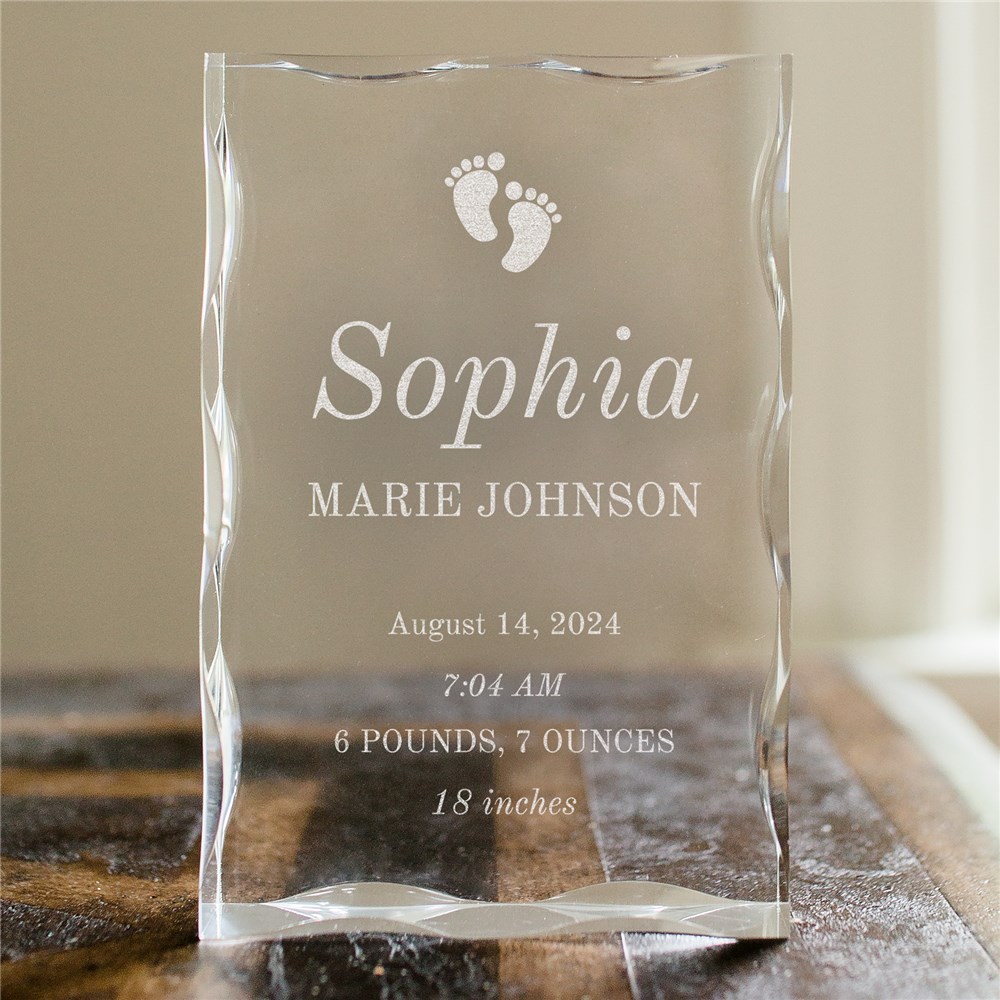 Engraved Baby Keepsake Acrylic Block | GiftsForYouNow
