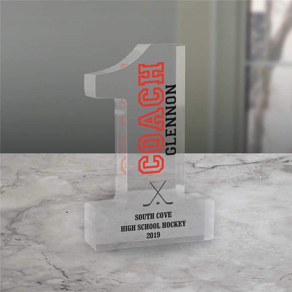 Personalized Number One Coach Acrylic Keepsake | GiftsForYouNow