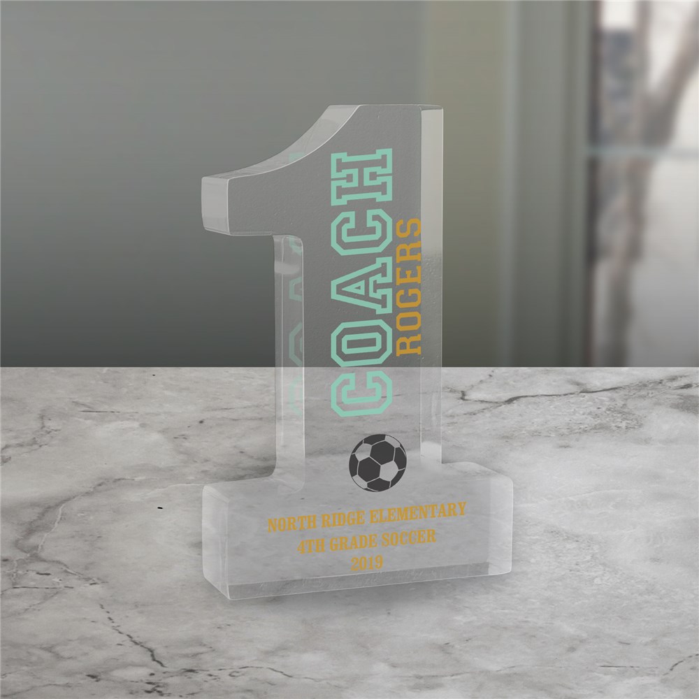 Personalized Number One Coach Acrylic Keepsake | GiftsForYouNow