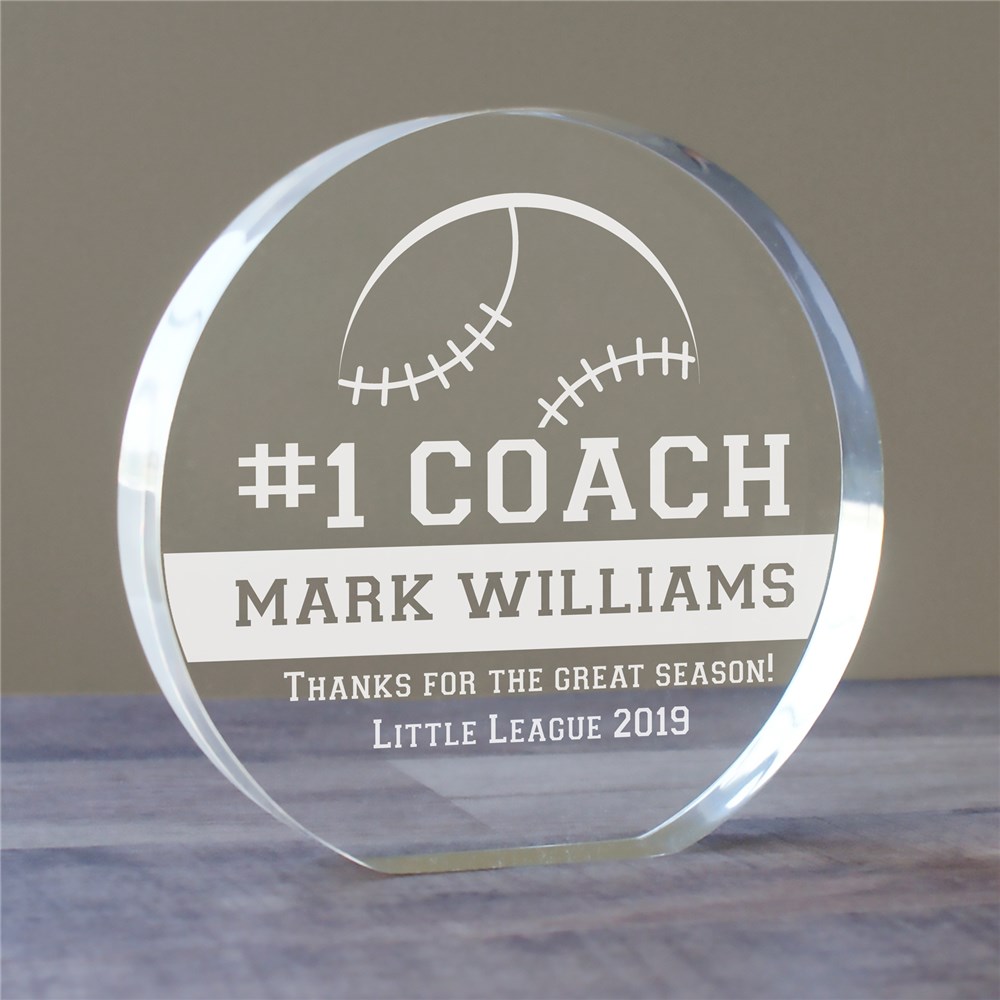 Personalized Number One Coach Round Acrylic Keepsake | GiftsForYounow