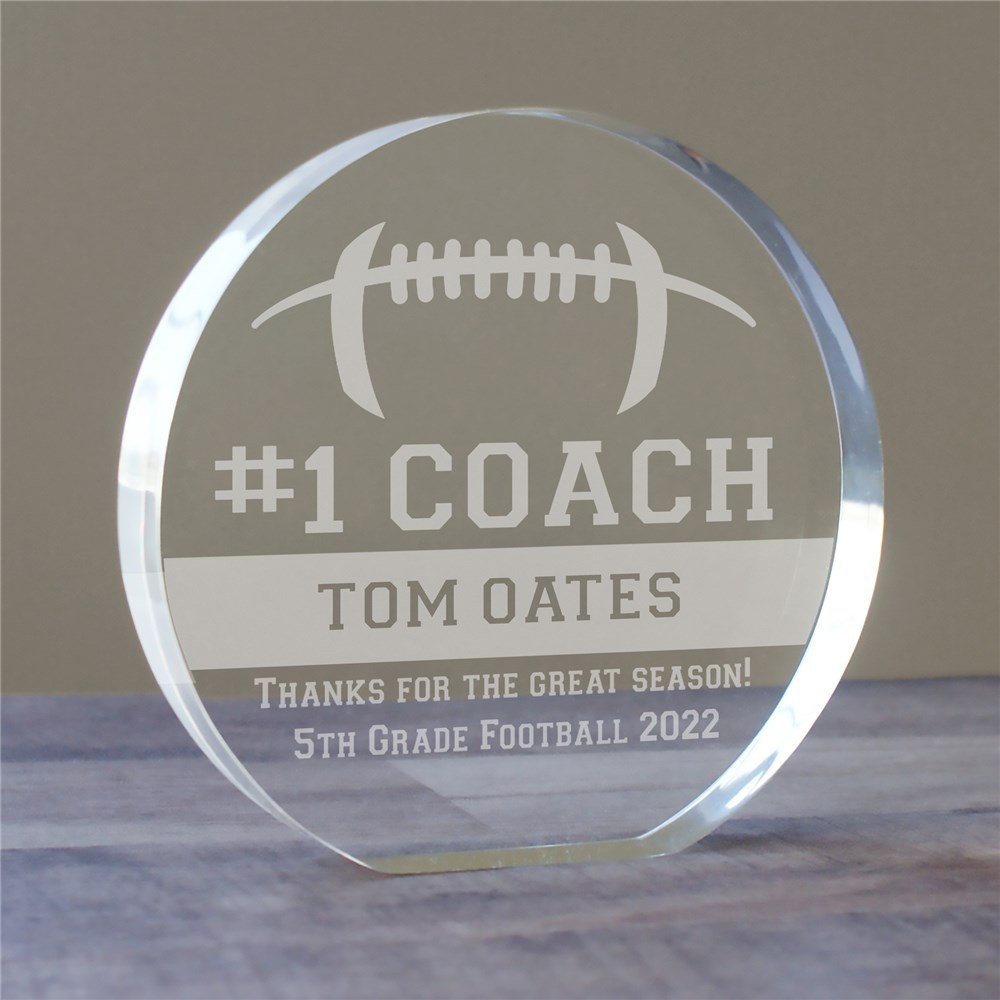Personalized Number One Coach Round Acrylic Keepsake | GiftsForYounow