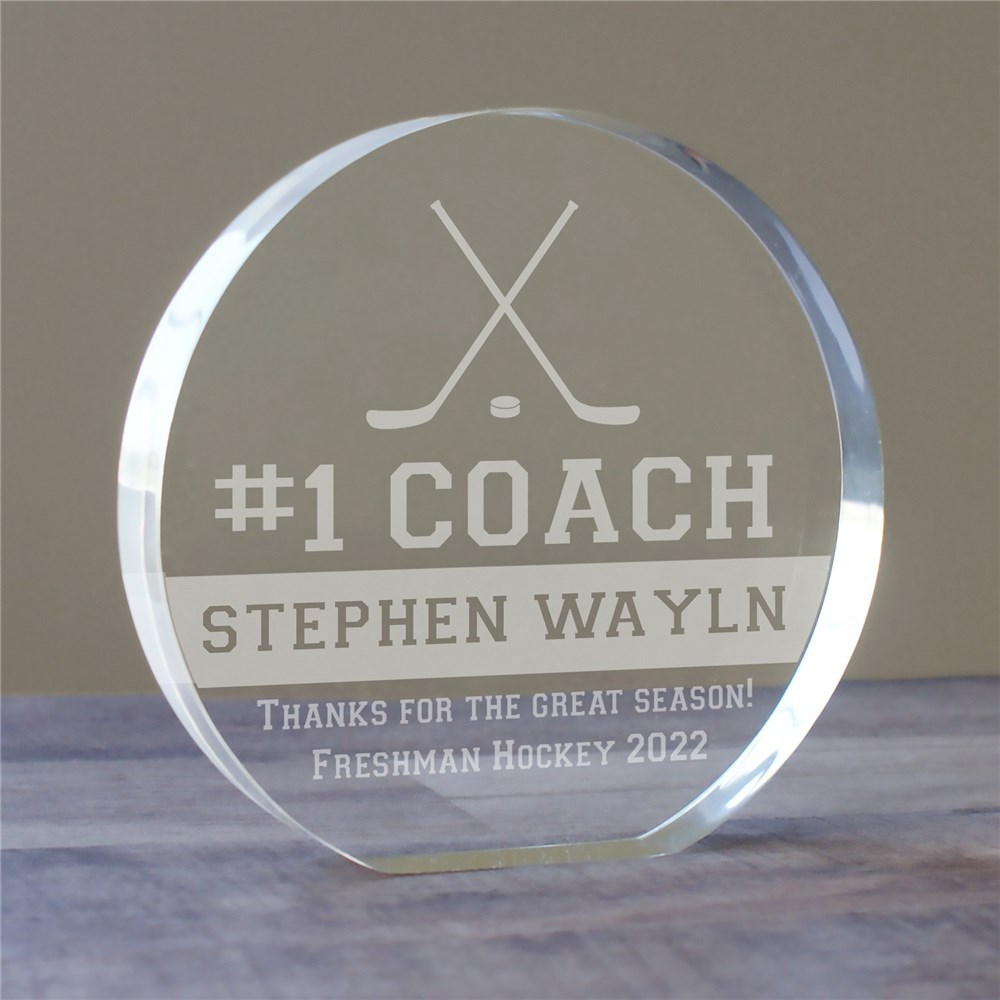 Personalized Number One Coach Round Acrylic Keepsake | GiftsForYounow