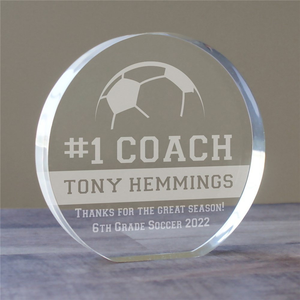 Personalized Number One Coach Round Acrylic Keepsake | GiftsForYounow
