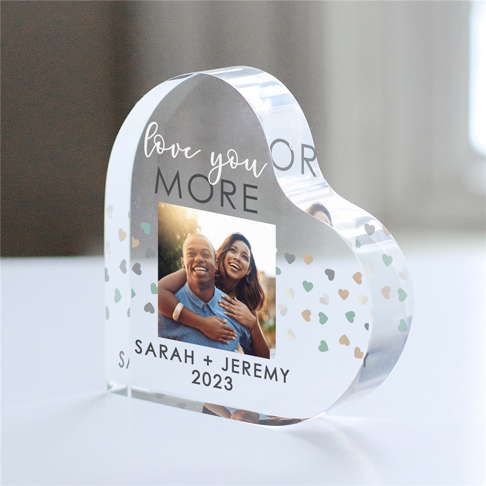 Love You More Personalized Couple's Photo Heart Keepsake