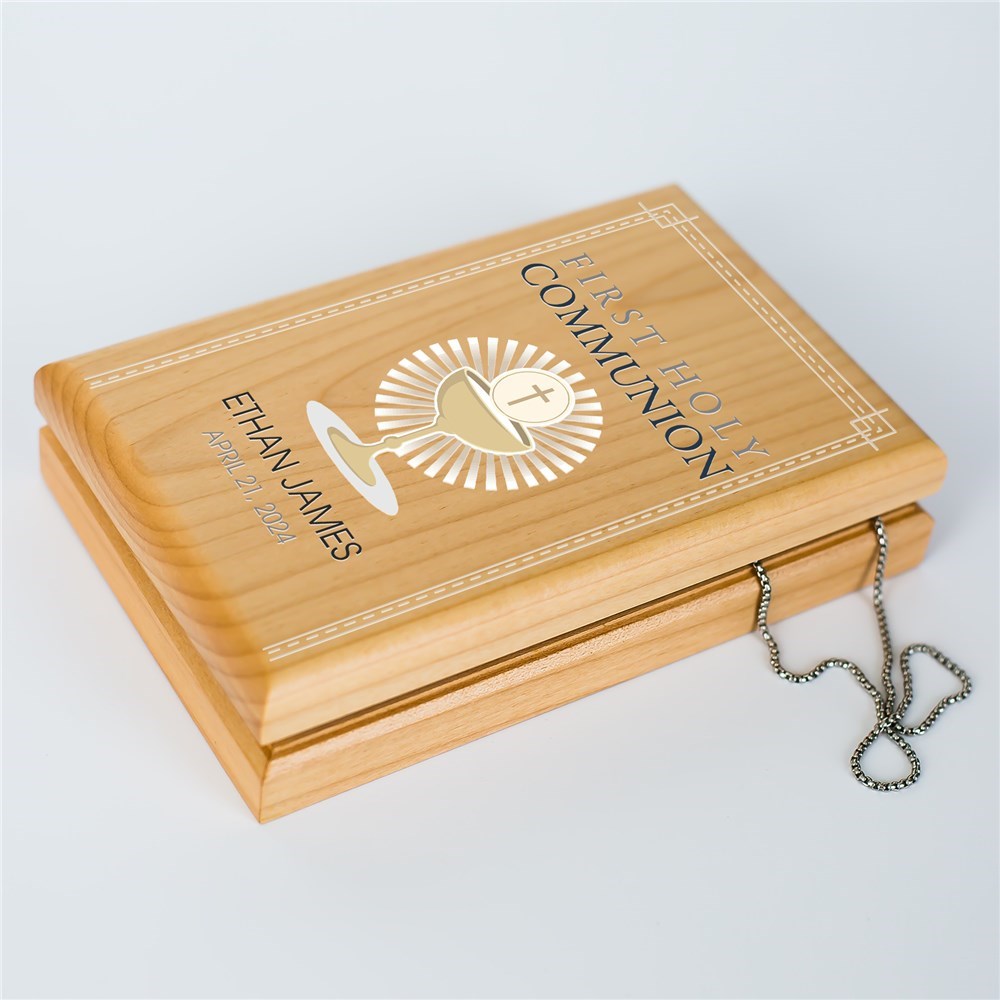 Personalized Gold Communion Chalice Valet Box