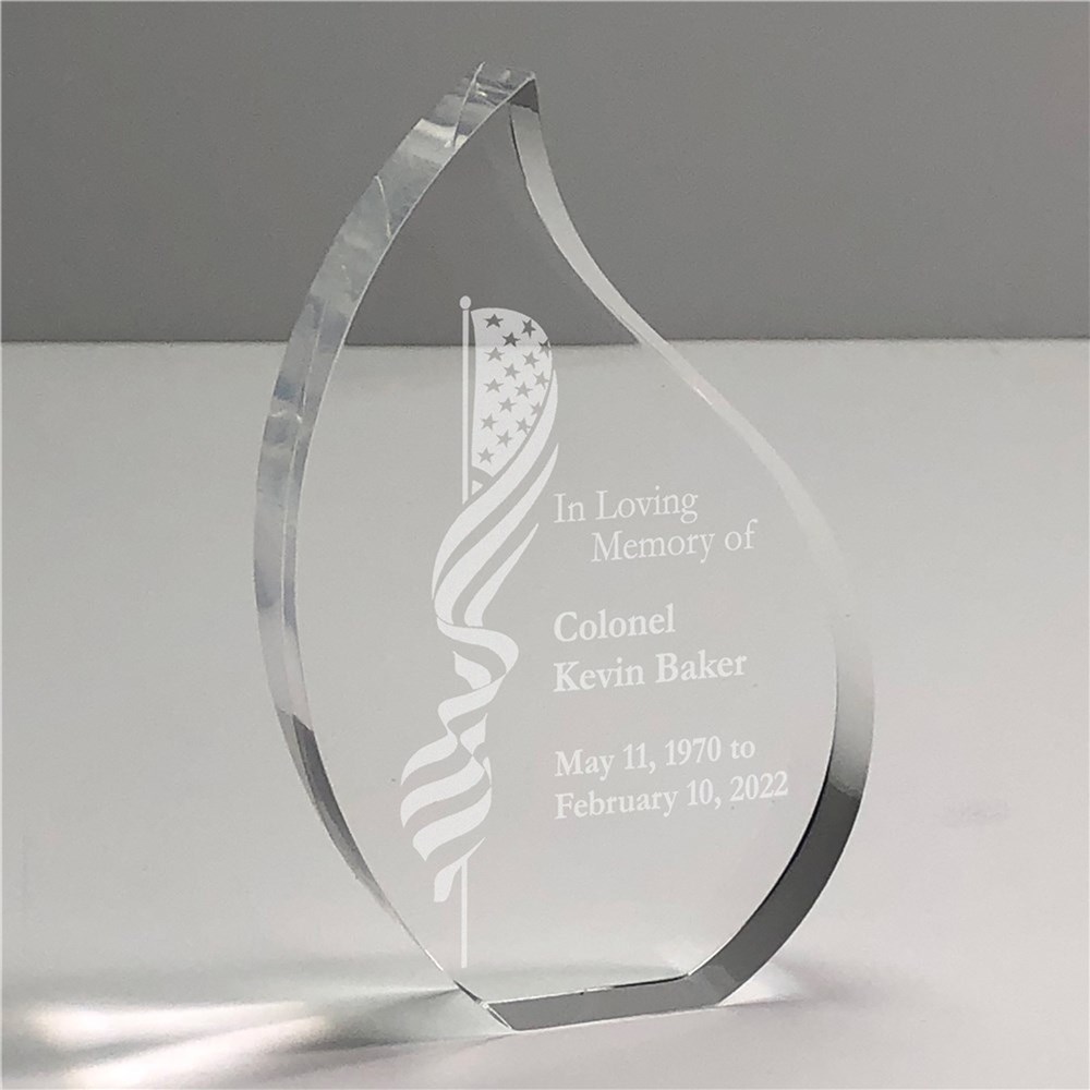 Engraved Military Memorial Tear Drop | GiftsForYouNow