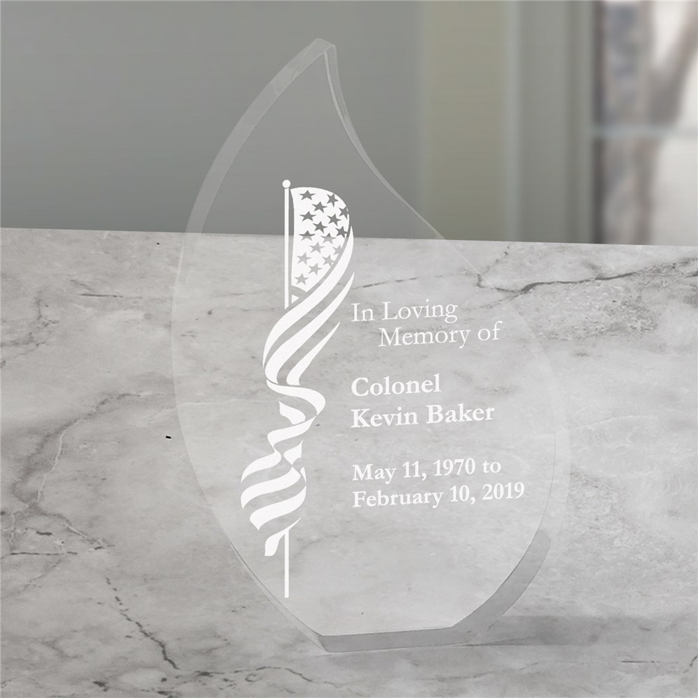 Engraved Military Memorial Tear Drop | GiftsForYouNow