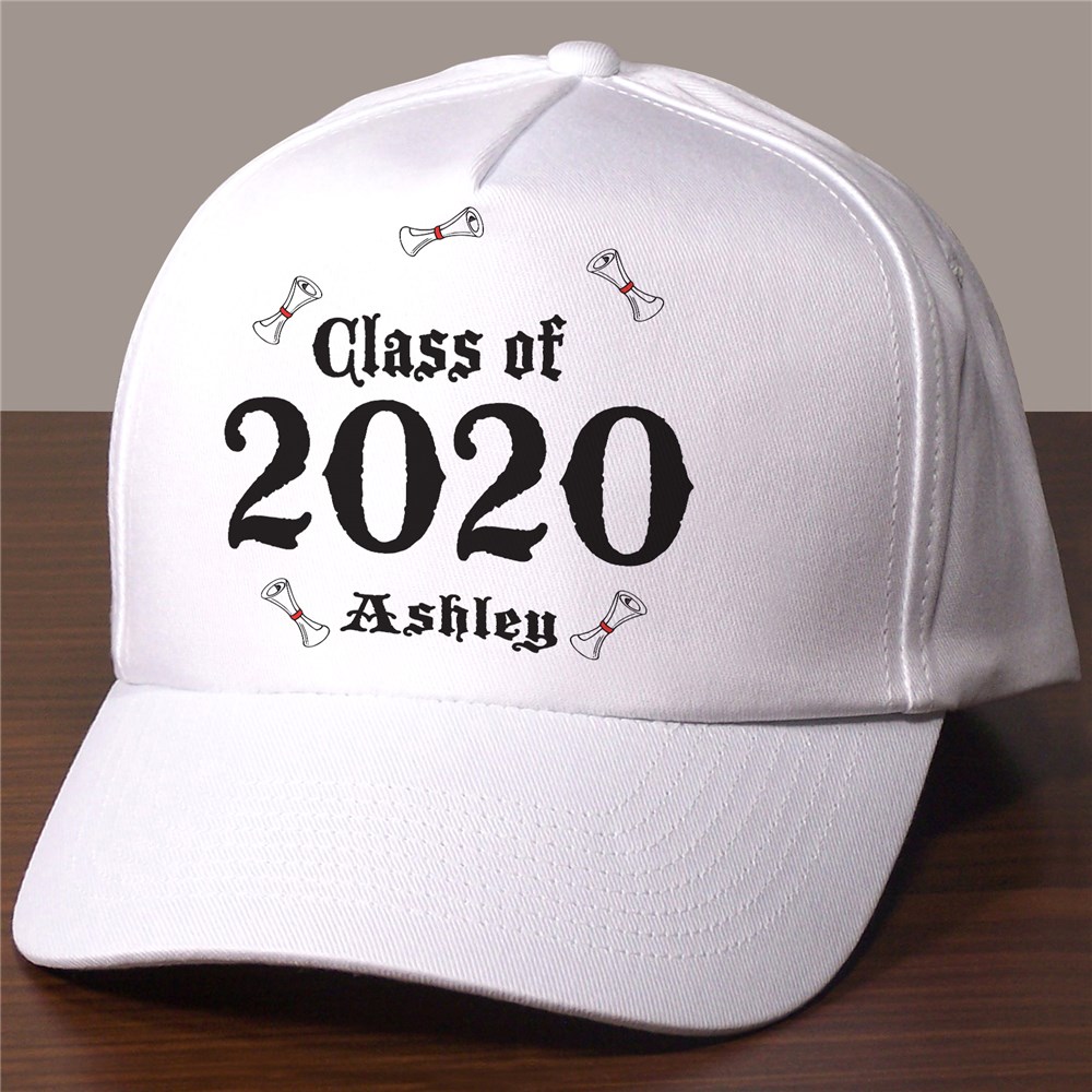 Personalized White Class of Graduation Hat| GiftsForYouNow.com