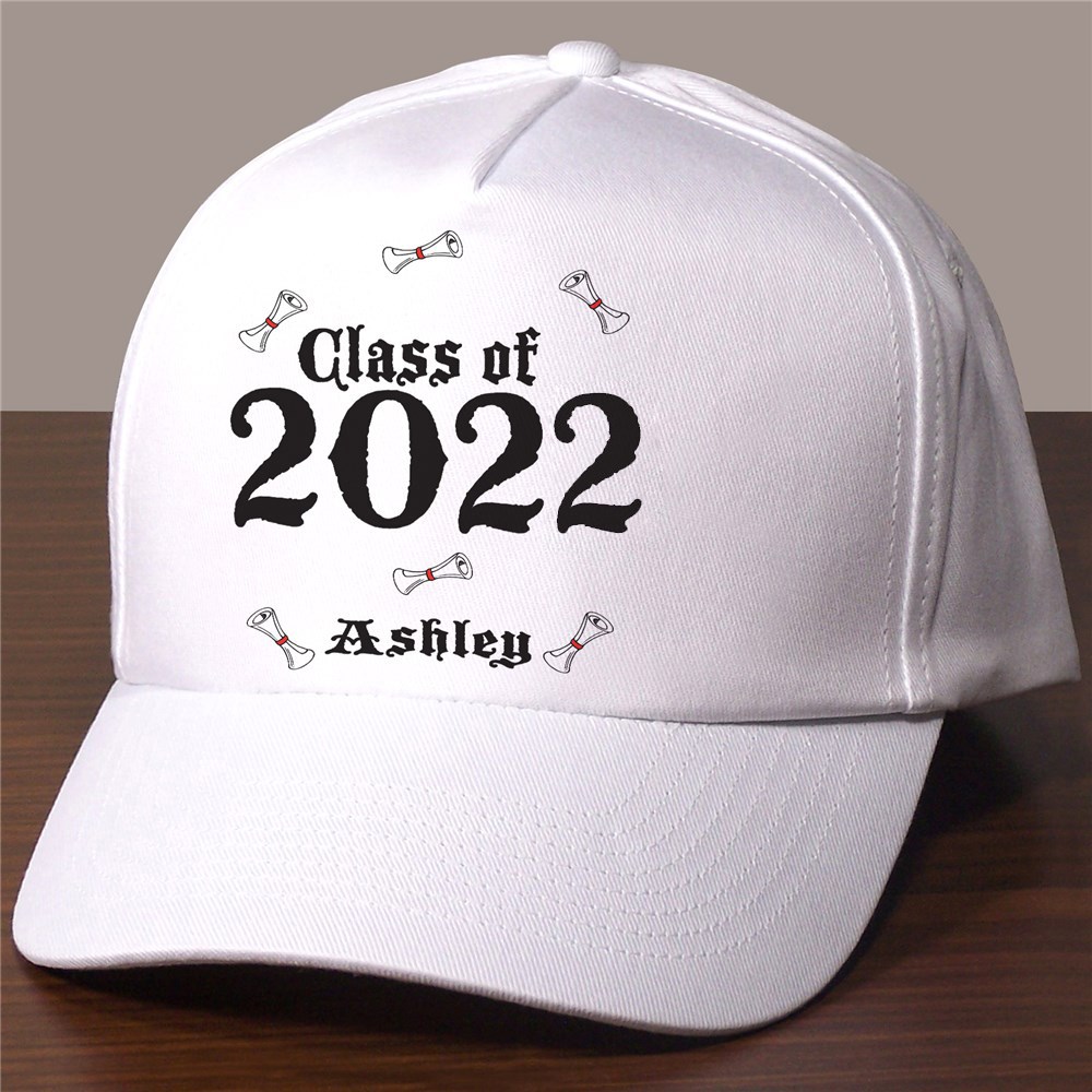 Personalized White Class of Graduation Hat| GiftsForYouNow.com