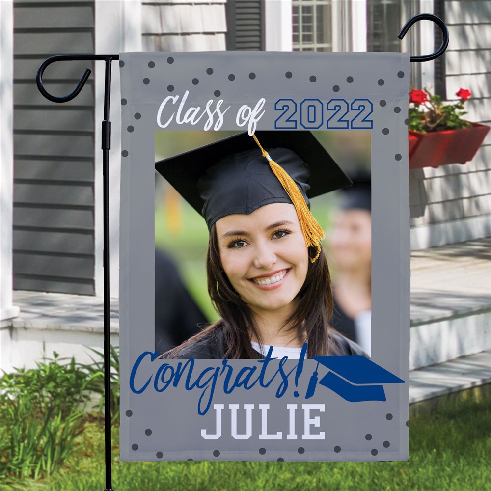 Personalized Class Of With Confetti Graduation Garden Flag