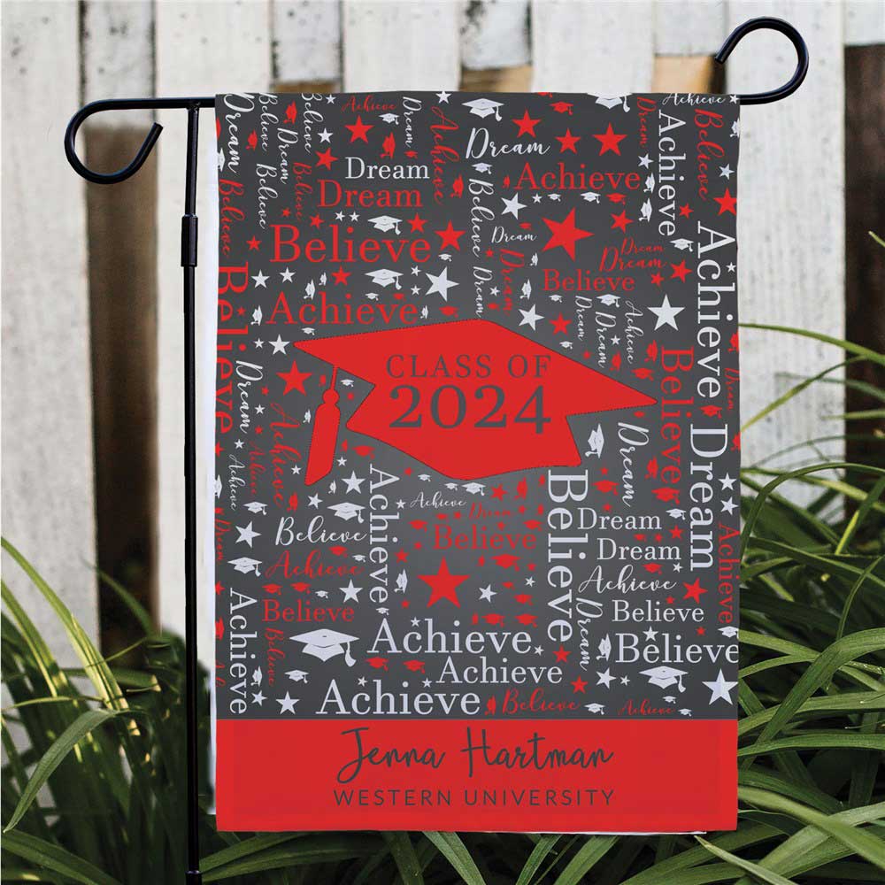 Personalized Class Of Graduation Word-Art Garden Flag