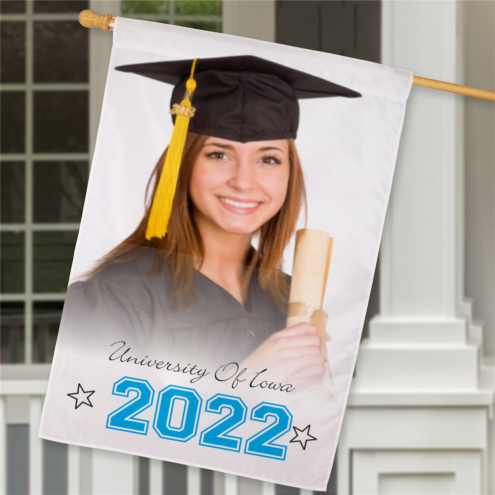 Personalized Graduation Photo House Flag | GiftsForYouNow