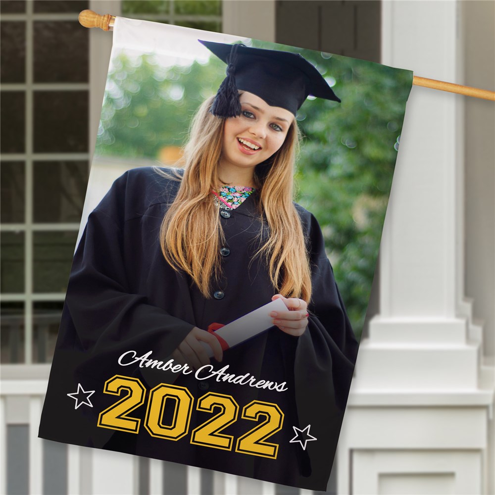 Personalized Graduation Photo House Flag | GiftsForYouNow