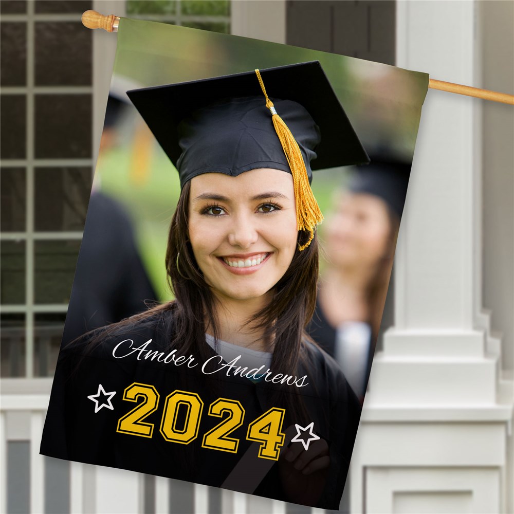 Personalized Graduation Photo House Flag | GiftsForYouNow