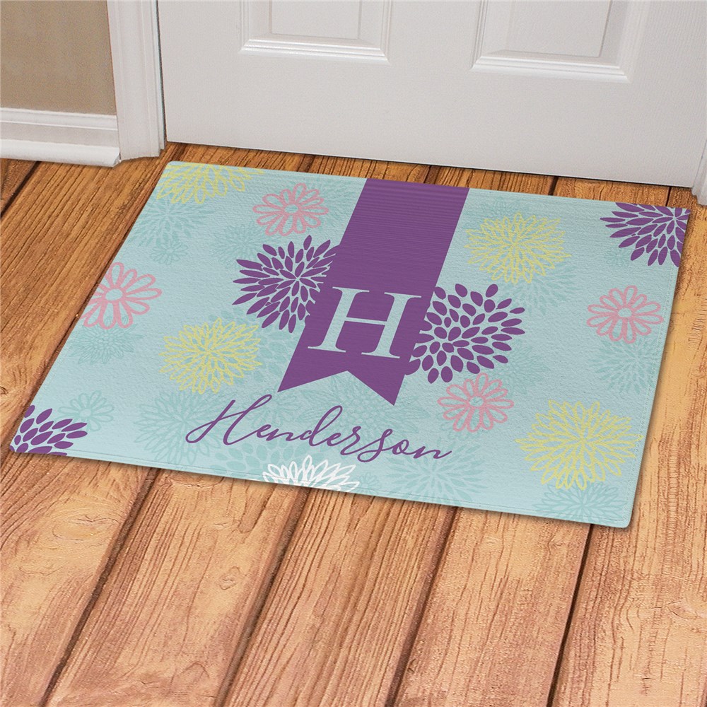Personalized Spring Abstract Floral Doormat | GiftsForYouNow