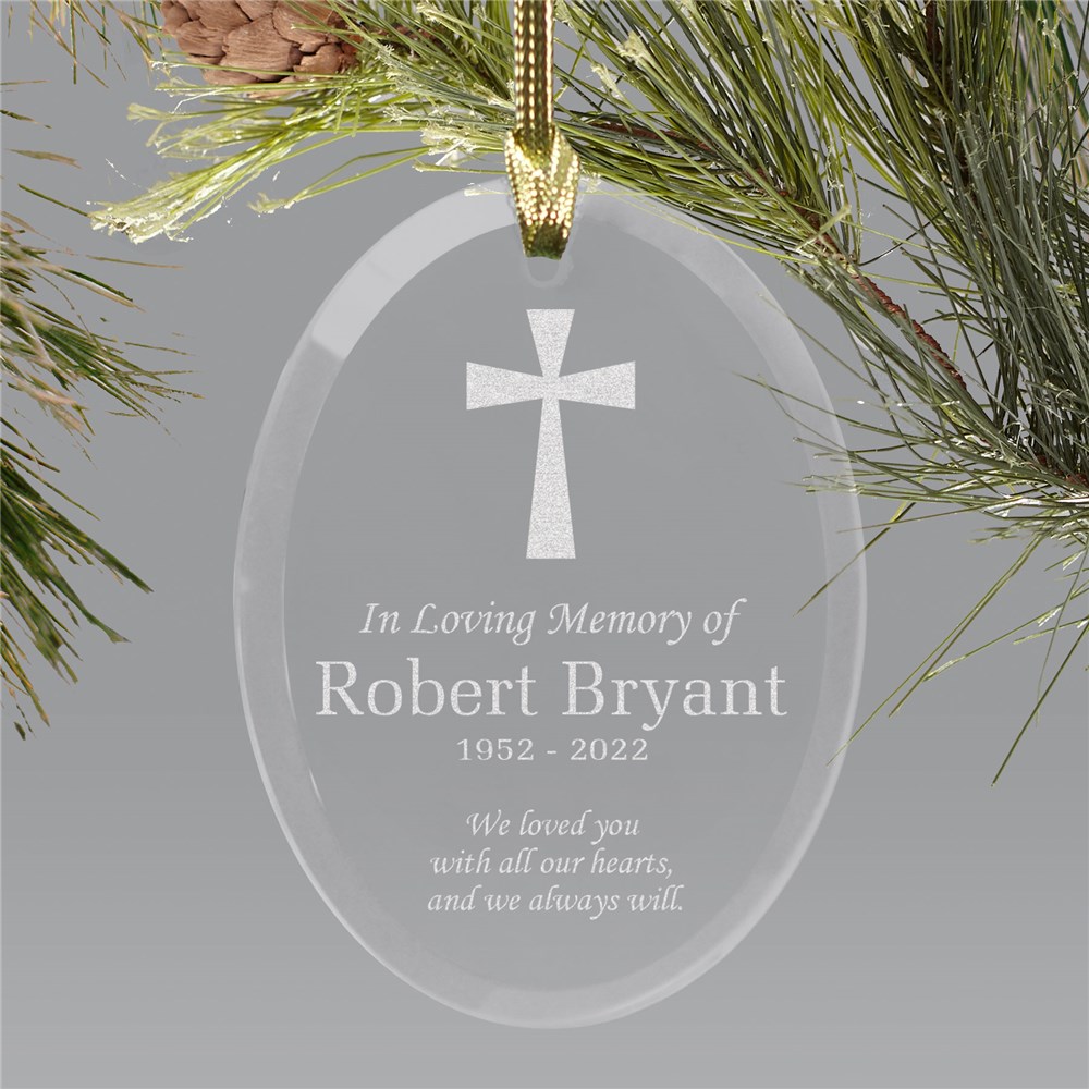 In Loving Memory Holiday Ornament | Personalized Glass | GiftsForYouNow