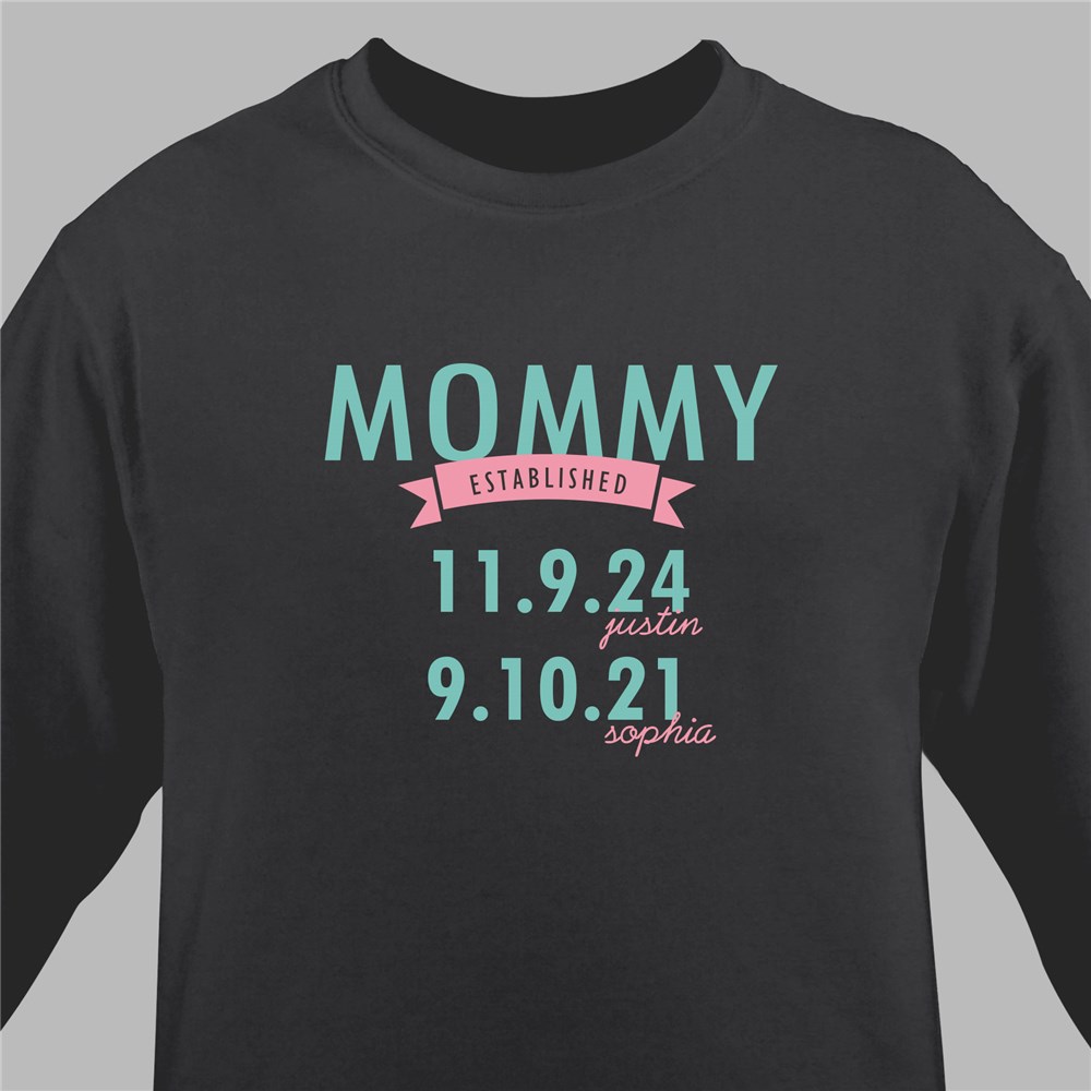 Mom Established Personalized Long-Sleeve Shirt | GiftsForYouNow