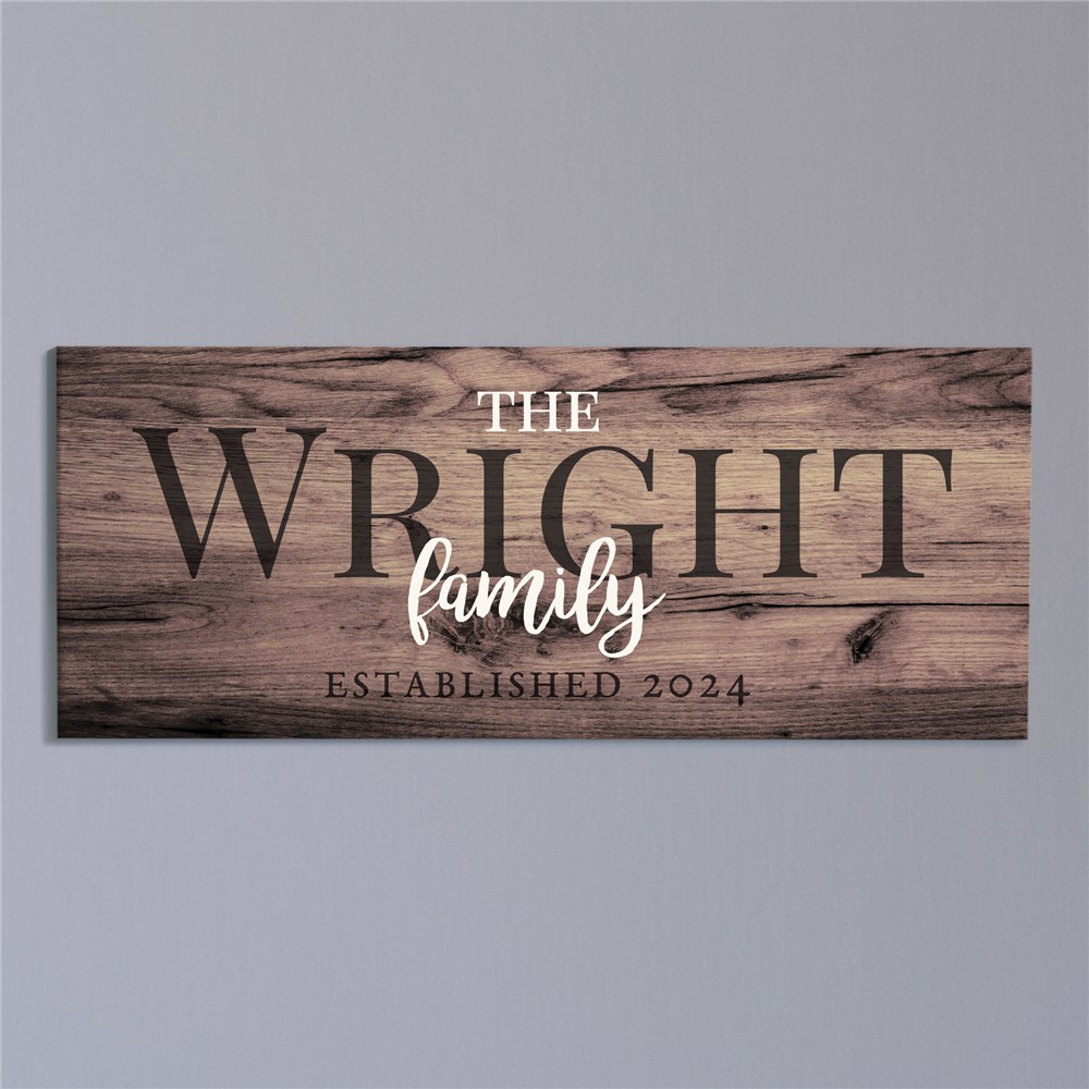 Personalized Family Established Canvas | GiftsForYouNow