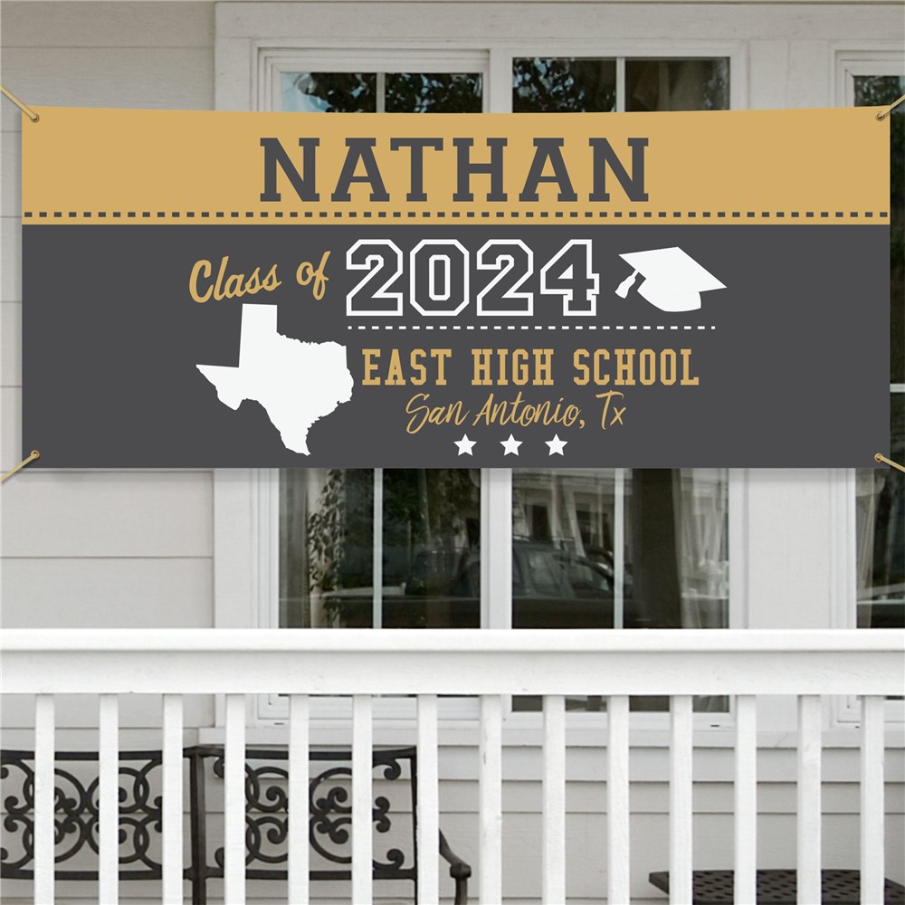 Personalized Class Of With State Graduation Banner | GiftsForYouNow