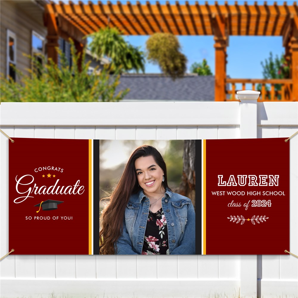 Personalized Congrats Graduate Banner with Photo & Text