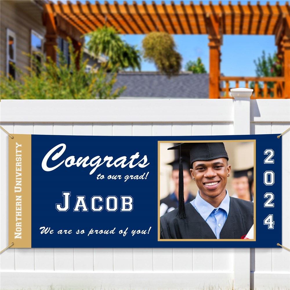Personalized Congrats to Our Grad Photo Banner | GiftsForYouNow