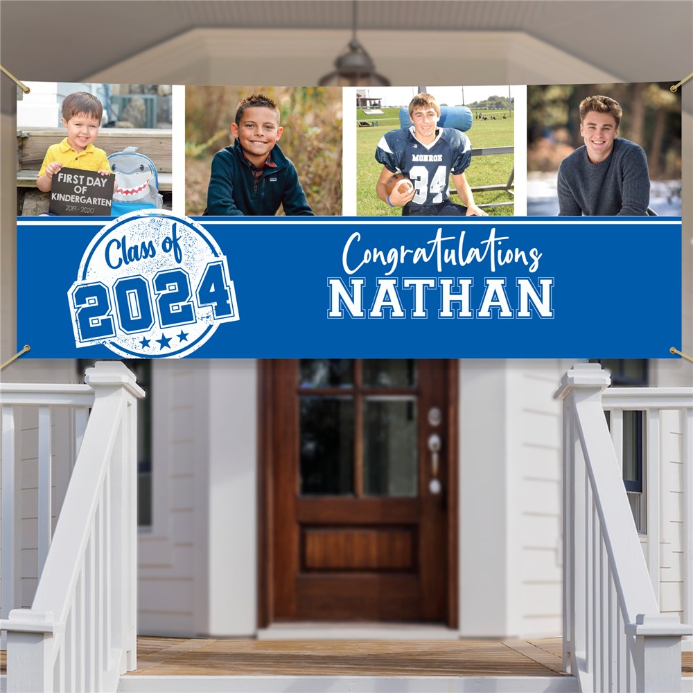 Personalized Then And Now Graduation Banner | GiftsForYouNow
