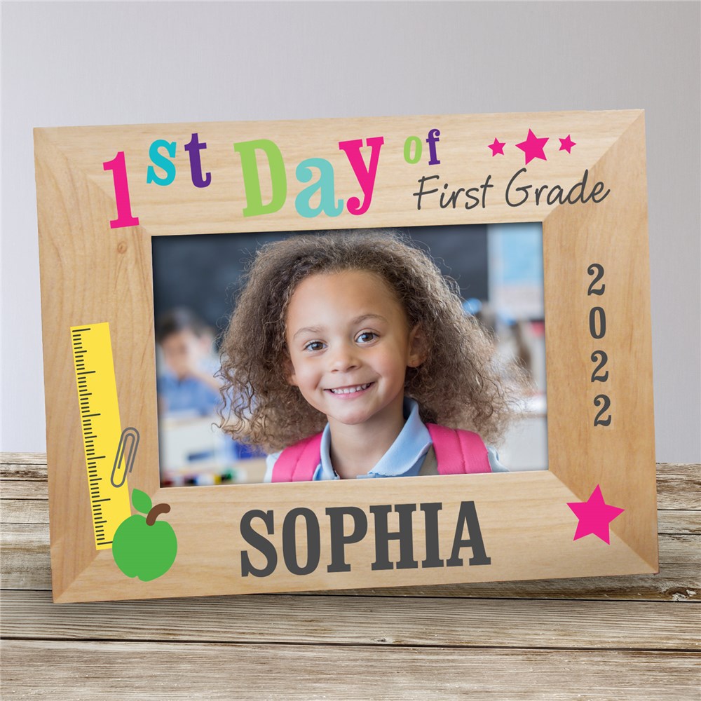 1st Day of School Wood Personalized Frame | GiftsForYouNow